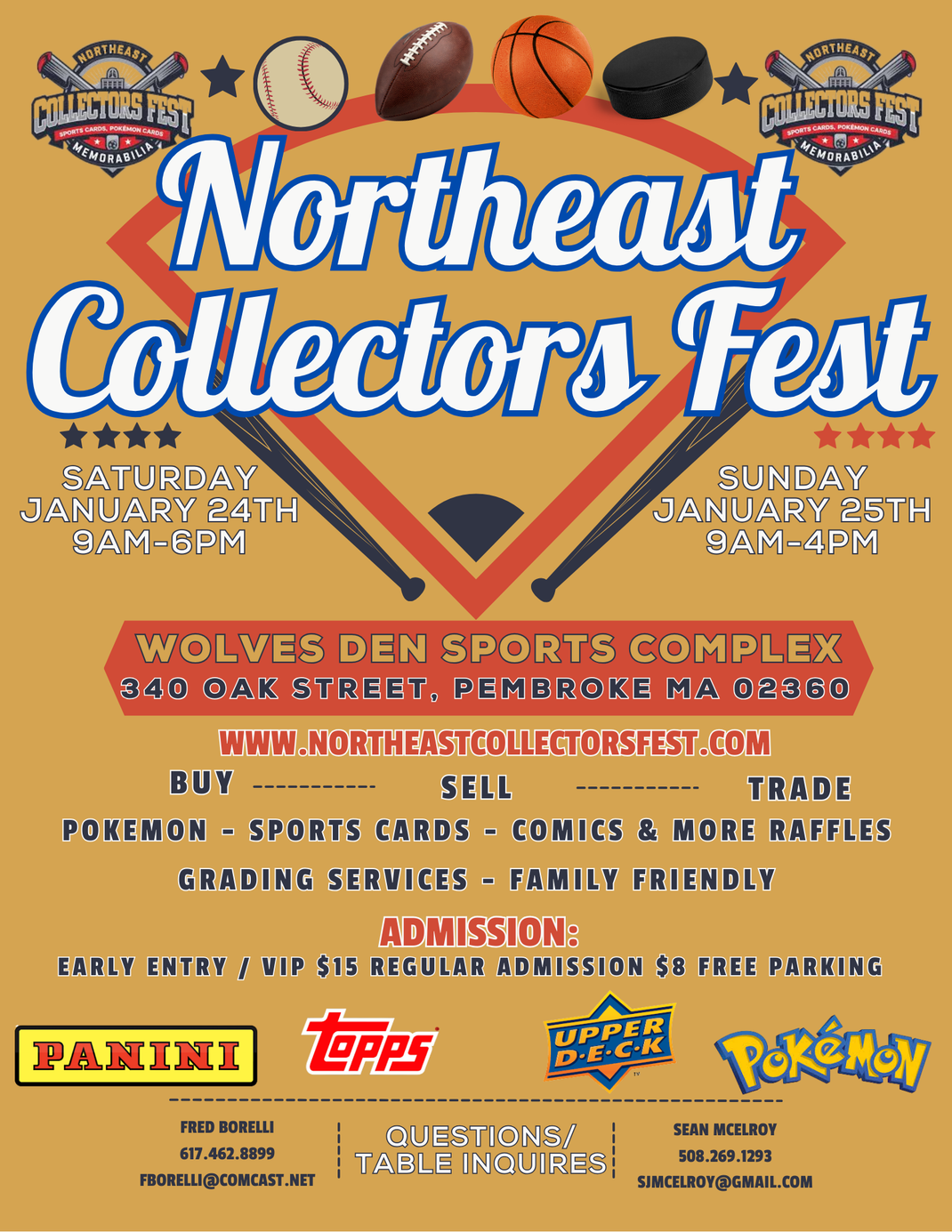 Northeast Collectors Fest | Massachusetts Sports Card show Jan 24th-25